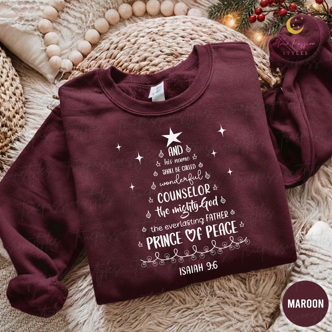 Christian season Sweatshirt, Religious Sweater, Bible Verse, Isaiah 9 6 ...