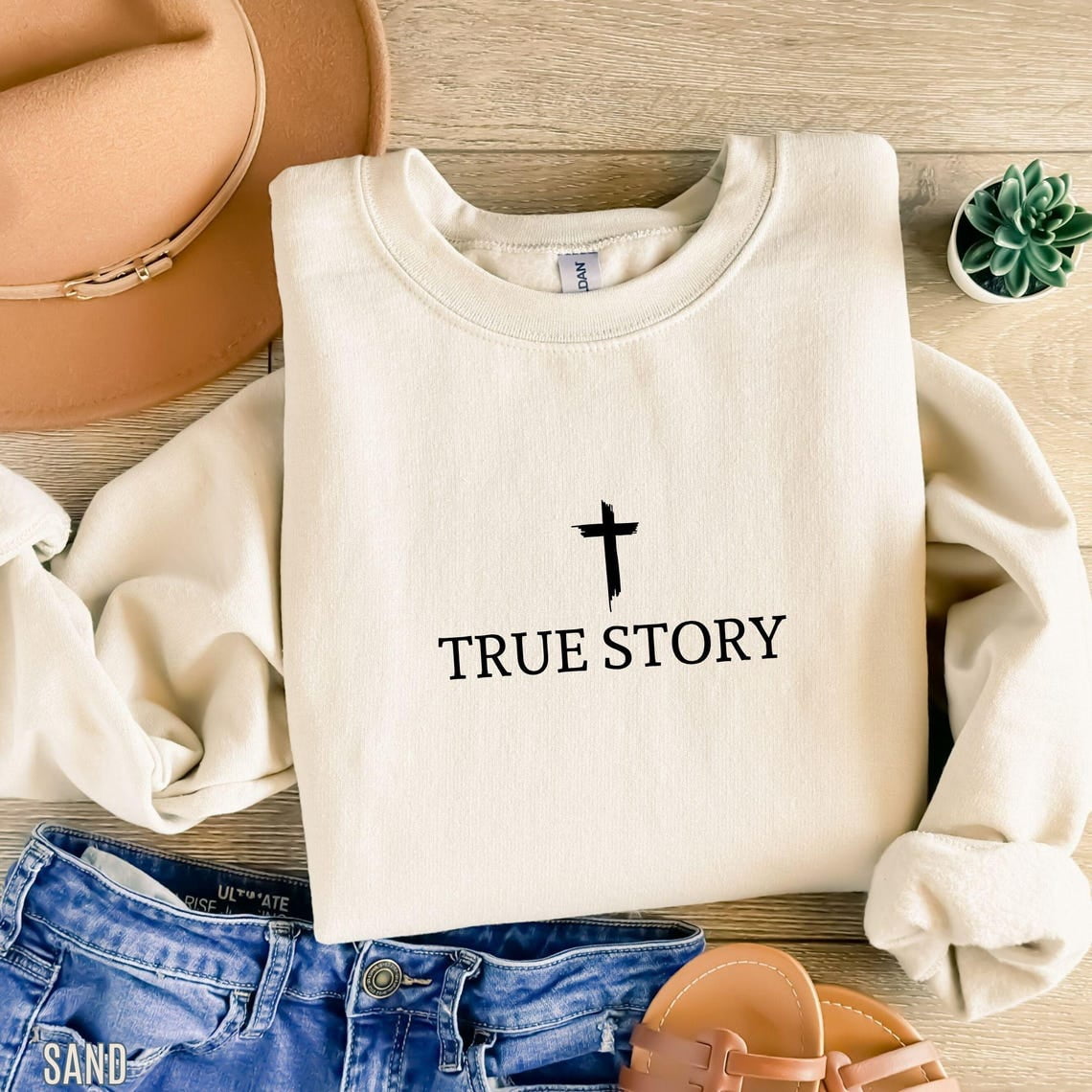 Christian season Sweatshirt : True Story Jesus Lover, Womens Religious ...