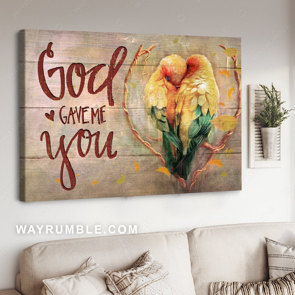 Christian song, Watercolor parrots, Sweet couple, God gave me you ...