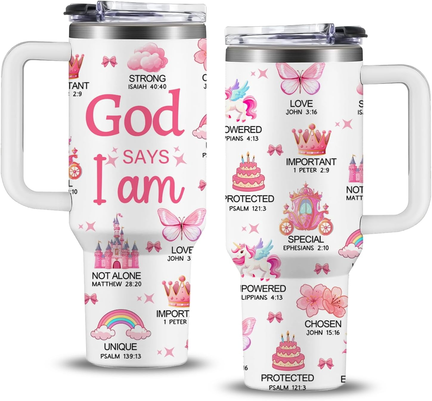 Christian ss Gift, 40 Oz God Says I Am ss Tumbler With Handle ...