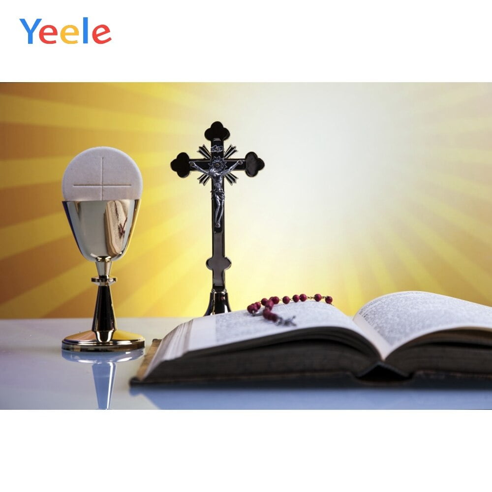 Christianity Communion Scripture Silver Cross Home Decor Backdrop ...