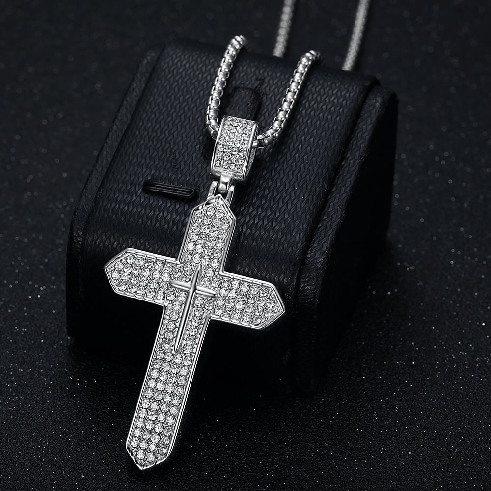 Christianity Cross Pendant Necklace For Men 14K Yellow Gold New Fashiom ...