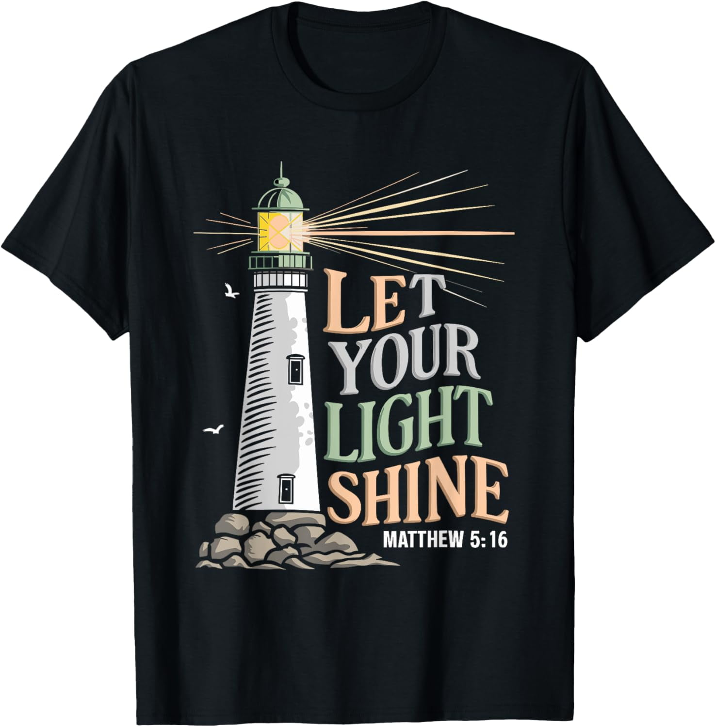Christianity Jesus Lighthouse-let your light shine T-Shirt - Walmart.com