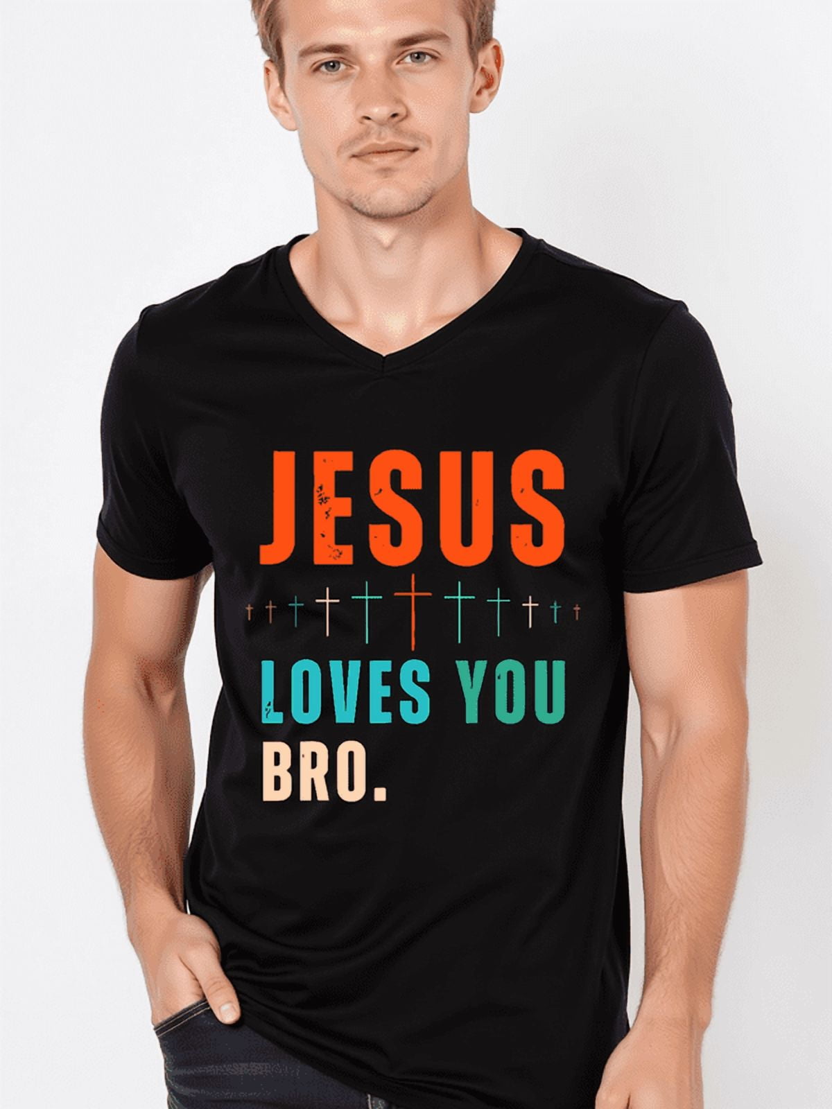 Christianity Jesus T-Shirt - Jesus Loves You Bro Faith Graphic Tees,God ...