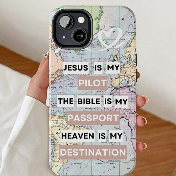 Christianity Quote Jesus and World Map Protective Phone Case 11 12 13 ...