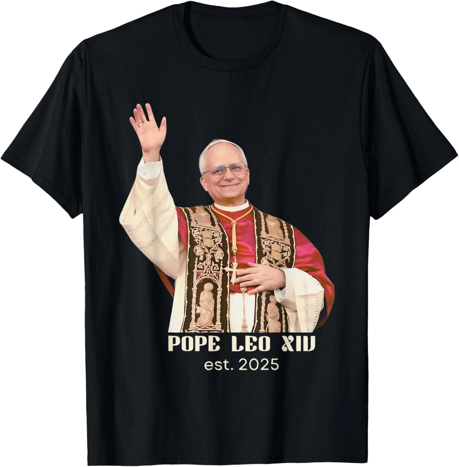 Christians God Bless Pope Leo XIV Cute Happy Face Unisex T-Shirt, for ...