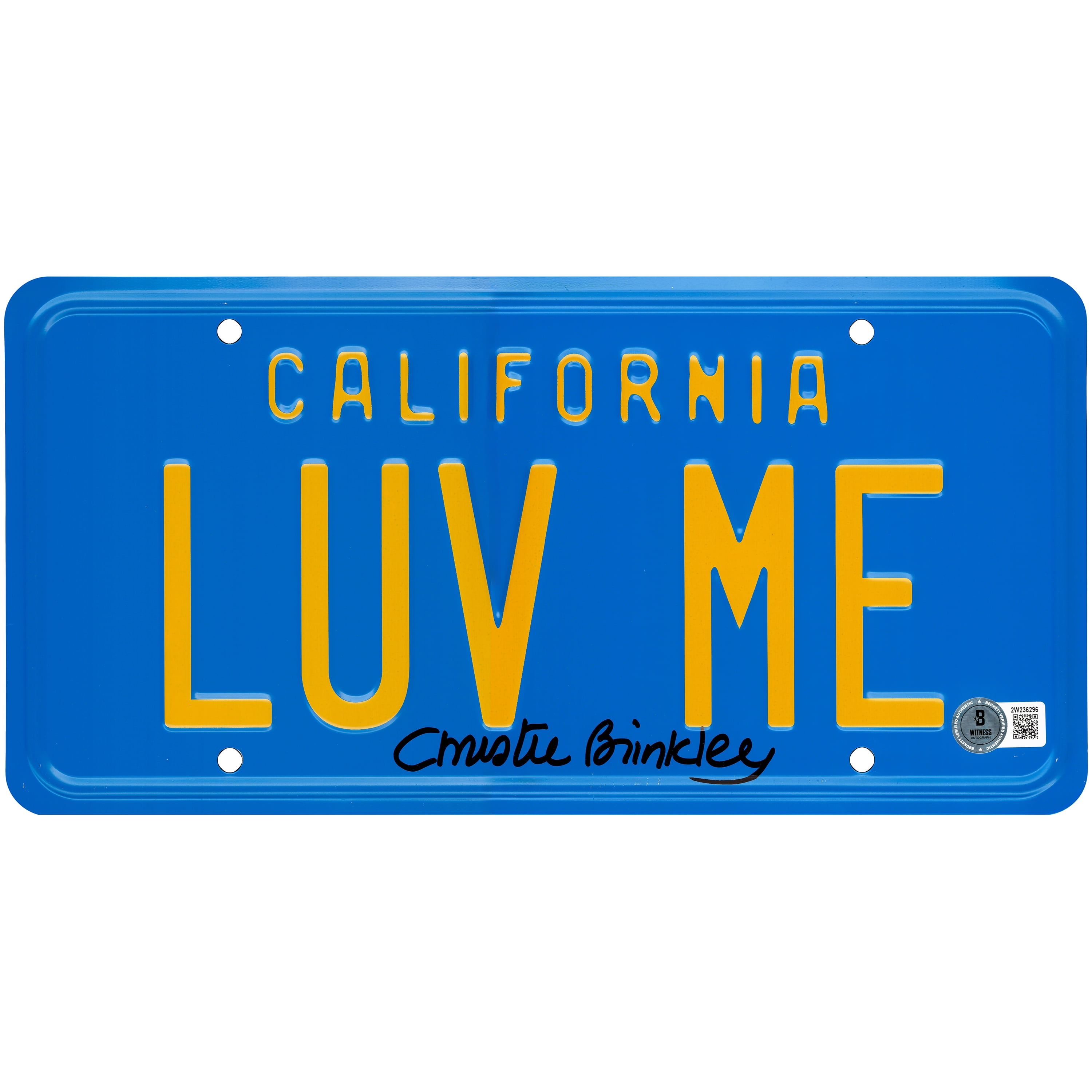 Christie Brinkley Autographed Vacation License Plate Beckett BAS ...