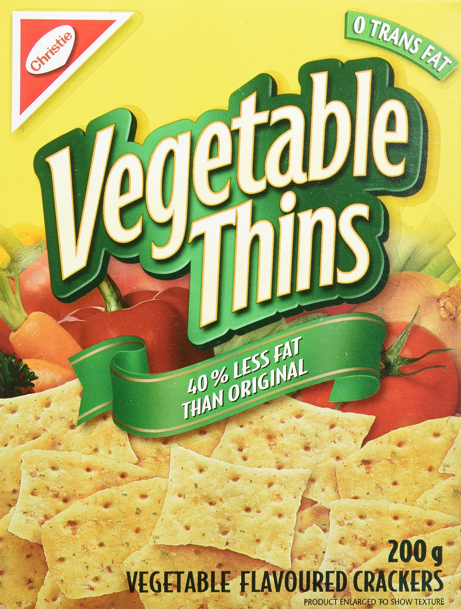 Christie Vegetable Thins, 40% DMF15 Less Fat, Crackers, 200g/7oz ...