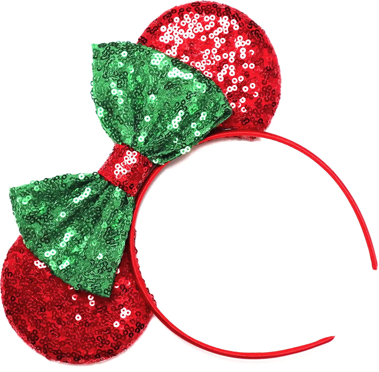 Christimas Red Minnie Ears, Green Christmas Ears, Holiday Mickey Ears ...