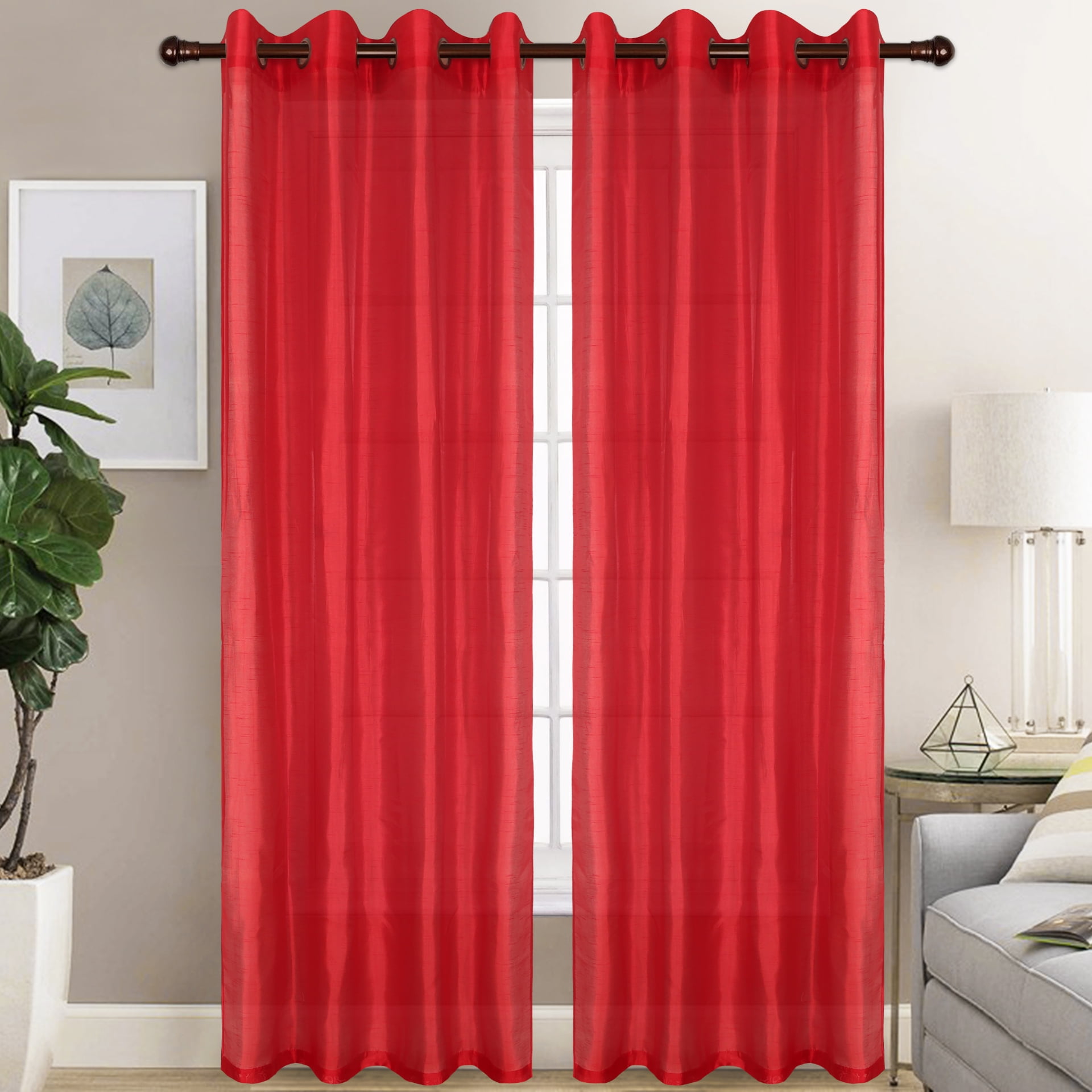 Christina Curtain (Red) Pair - Walmart.com
