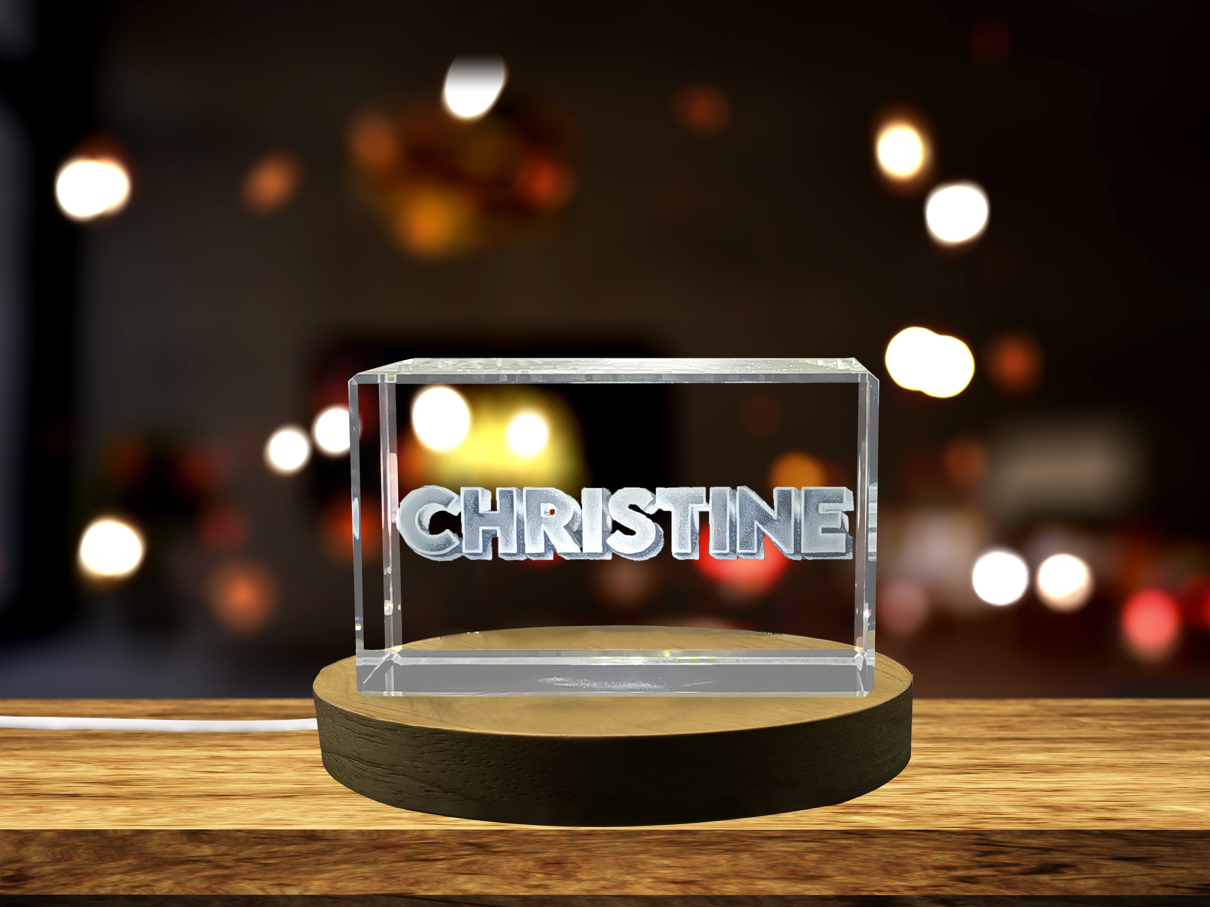 Christine | Names Art 3D Engraved Crystal - Walmart.com