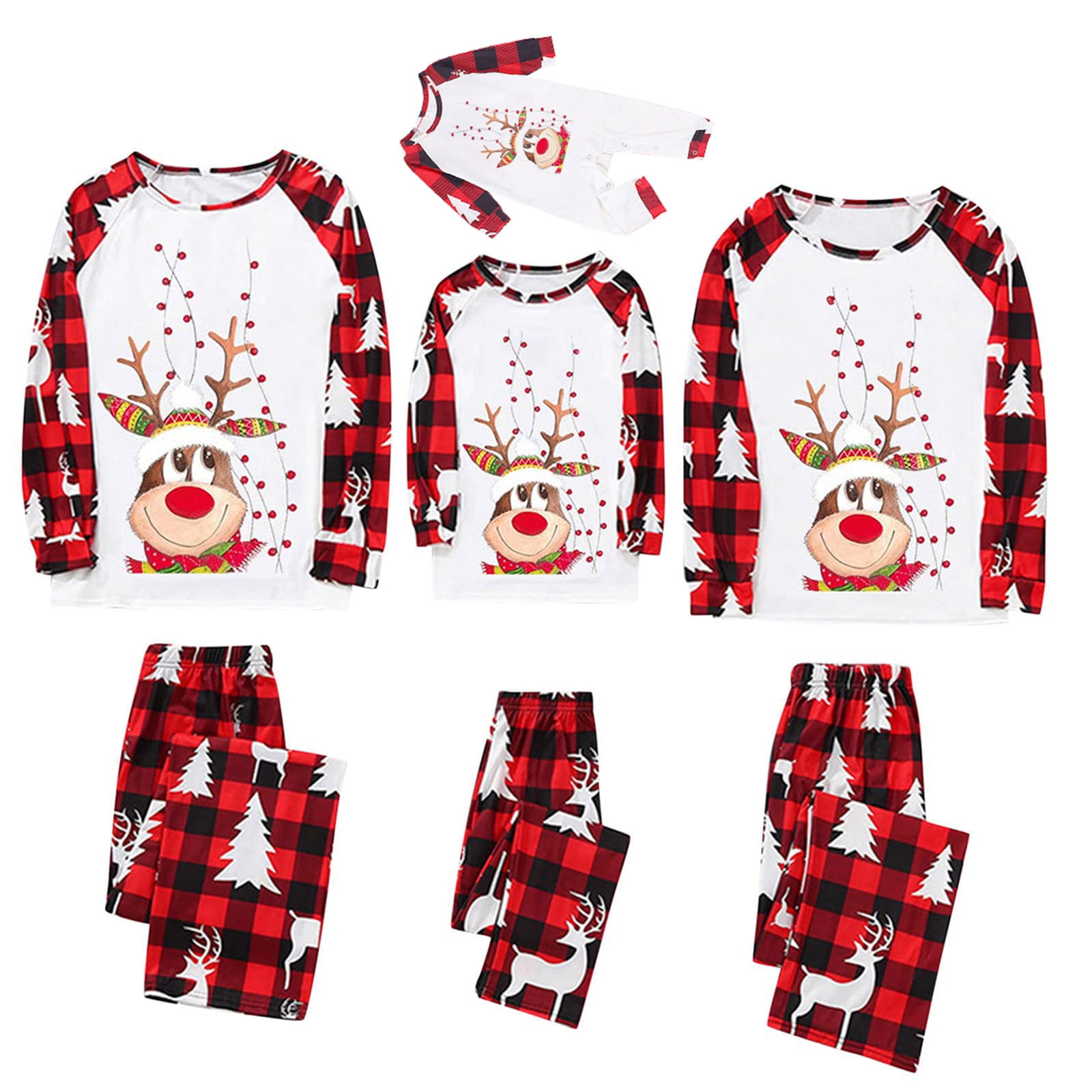 Christm Elk Pajam for Family Pjs Matching Sets Women Men Print Shirt ...