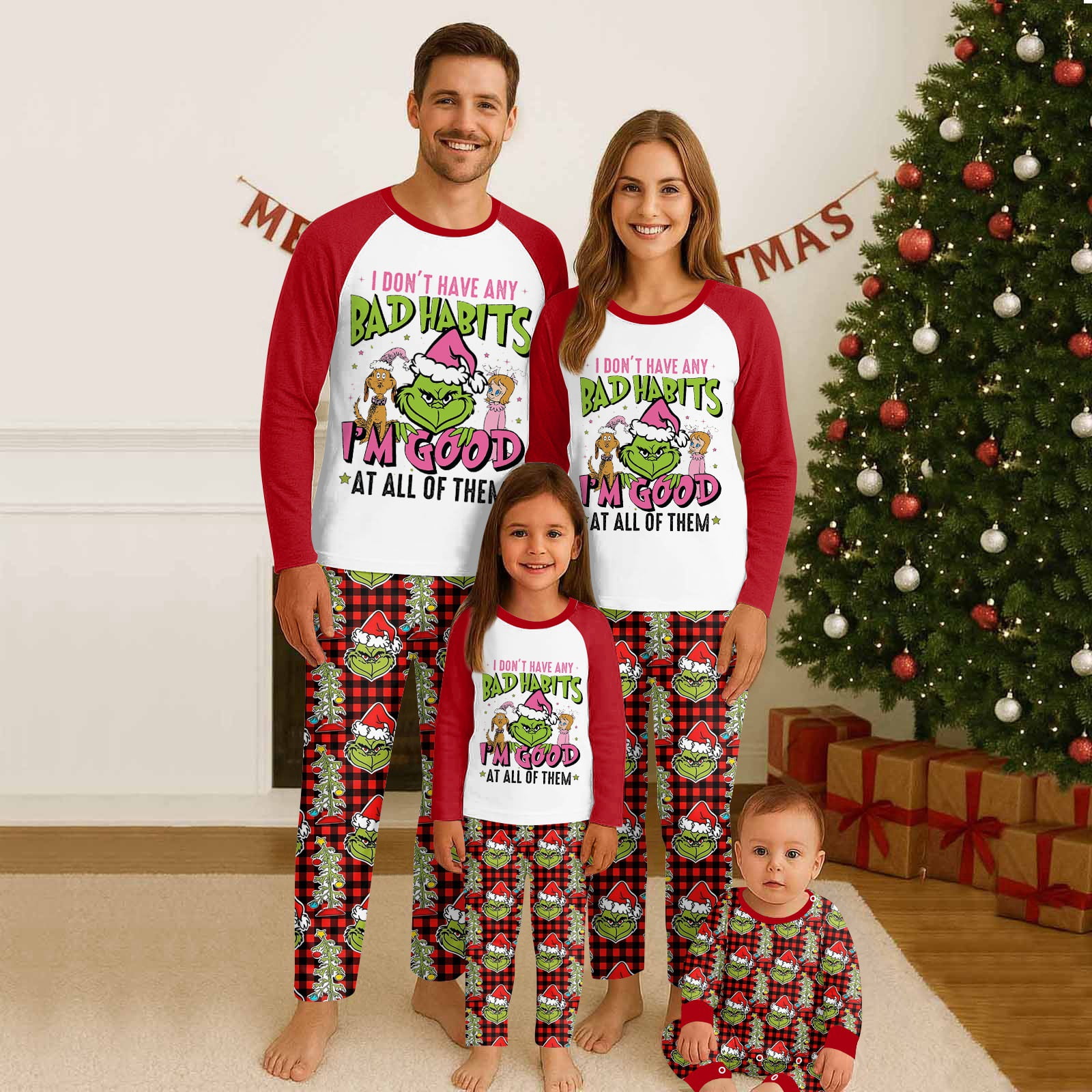 Christma Pajama Family Christmas Pjs Matching Sets, for, Kids-8 Years ...