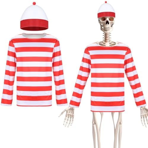 Christmas 12 ft Skeleton Costume Set, Giant Red and White Striped T ...