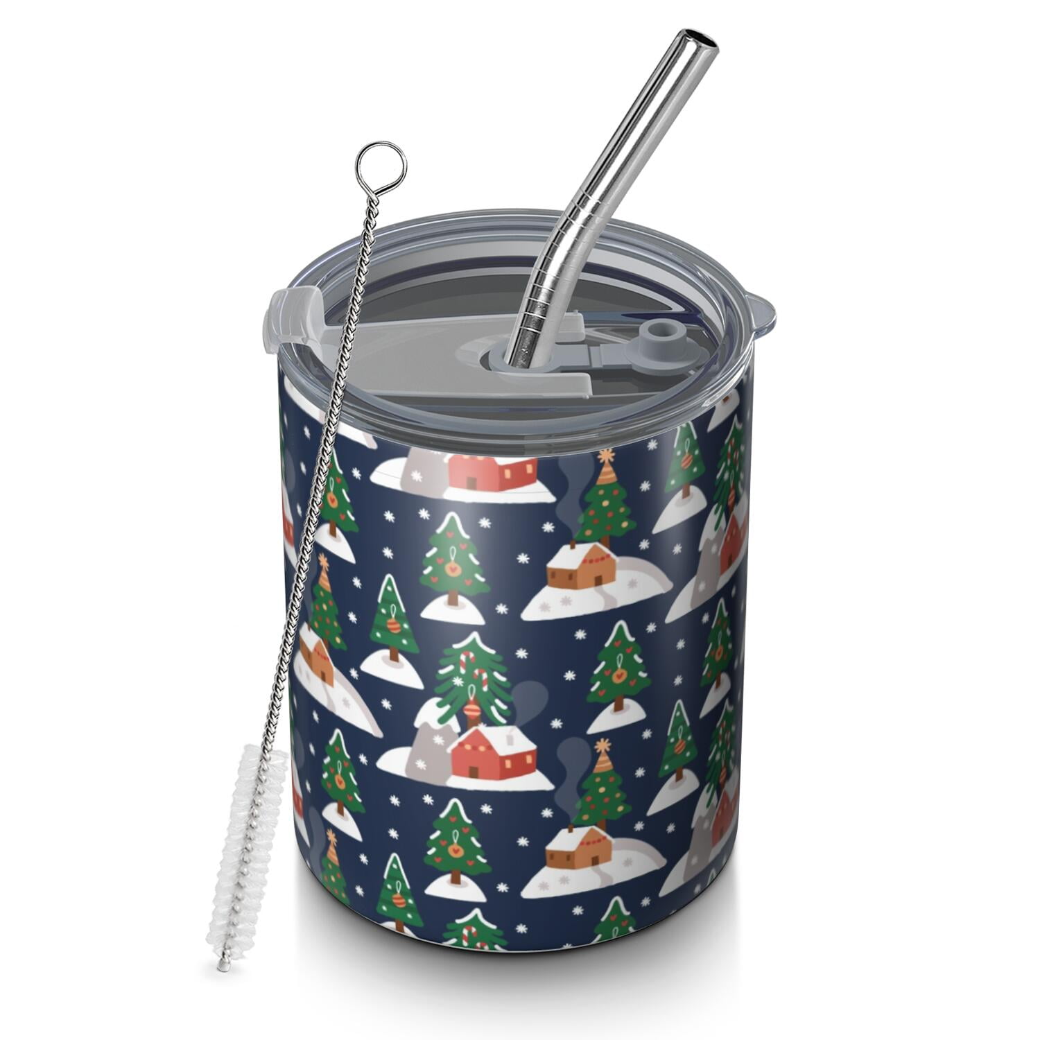 Christmas 12oz Stainless Steel Coffee Mug – Double-Wall Insulated Cup with Spill-Resistant Lid ...