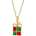 Christmas 14k Gold Plated Necklace for Women Red Socks Christmas Tree ...