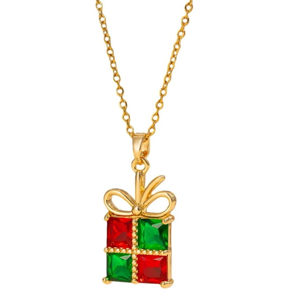 Christmas 14k Gold Plated Necklace for Women Red Socks Christmas Tree ...