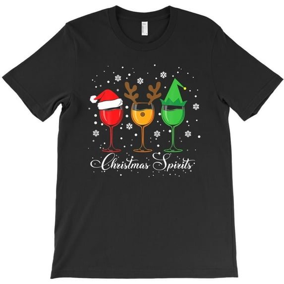 Christmas 2023 Spirits Wine Glasses Funny Holiday Party Graphic - Fan ...