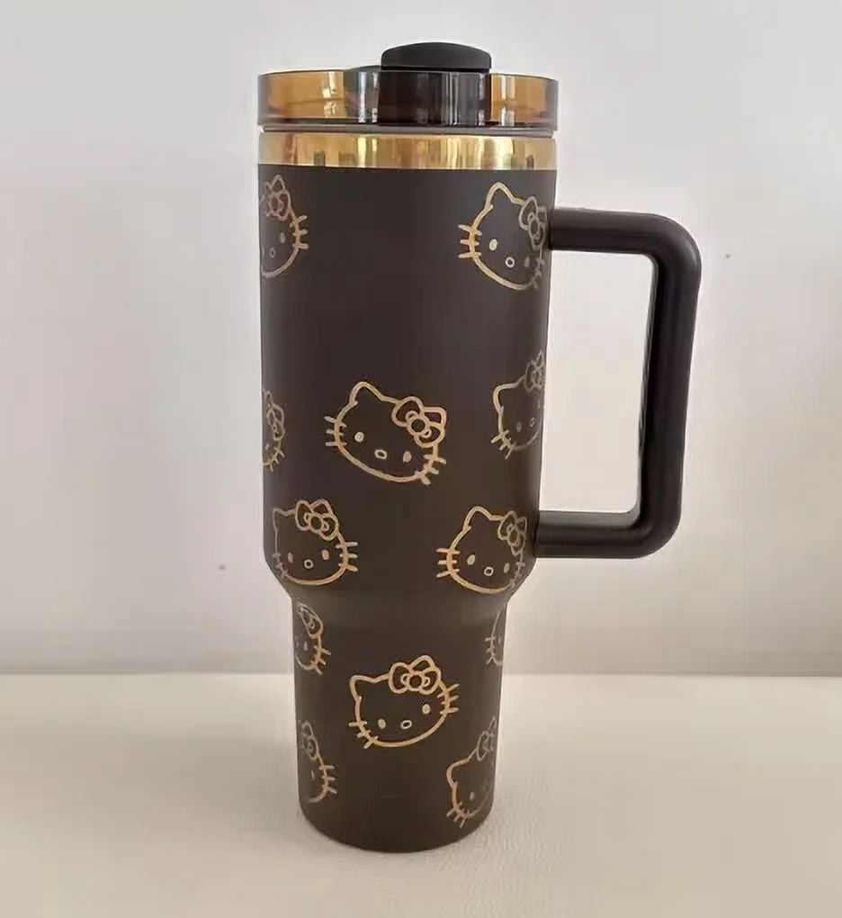 Christmas 2024 MINISO Hello Kitty Handle Cup Straw Lid Stainless Steel ...
