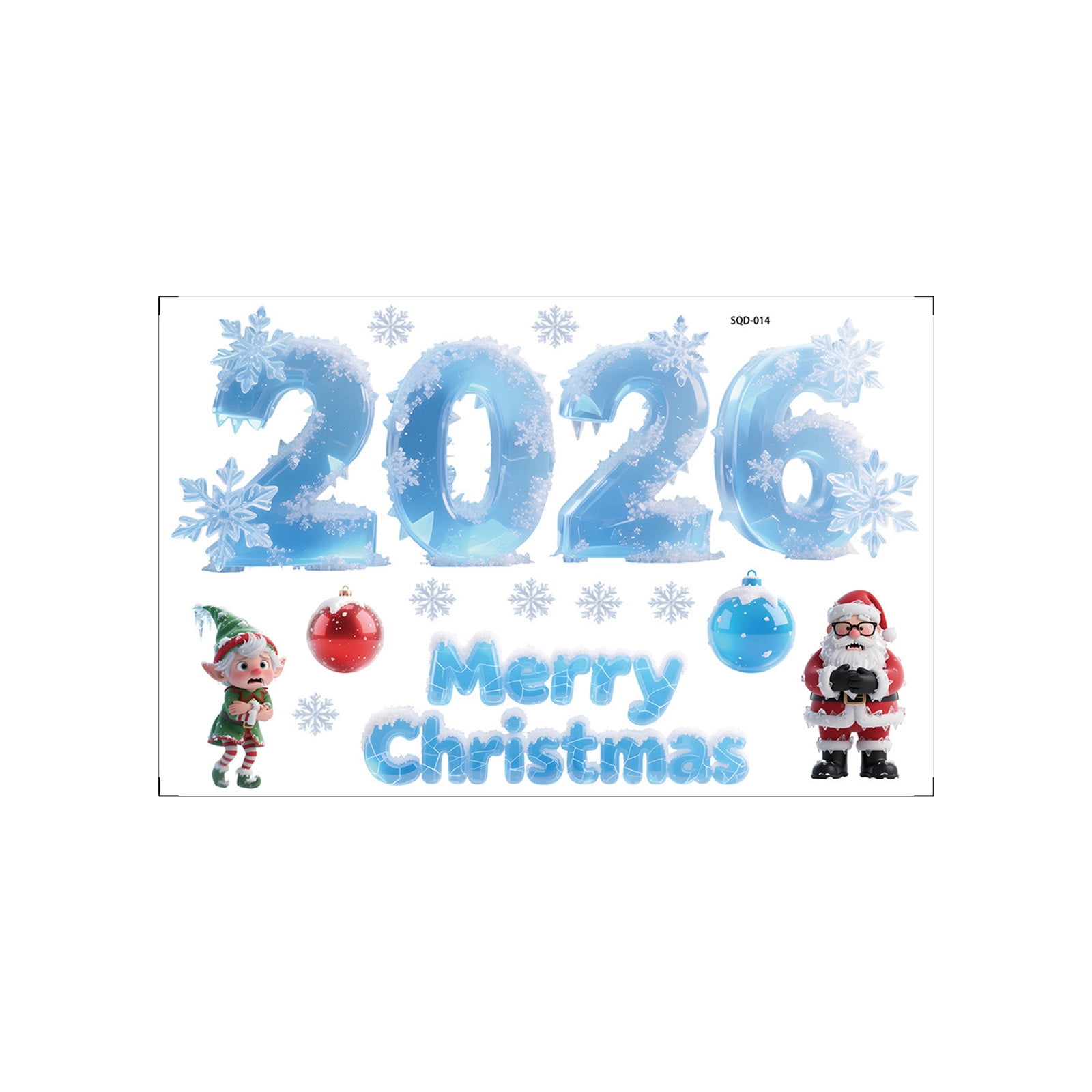 Christmas 2026 Digital Removable Window Decals, New Year Glass Stickers ...