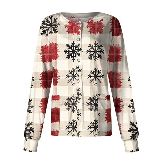 Christmas 2026 Nursing Jackets for Nurses Stretchy Scrubs Sets ...