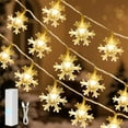 Christmas 20FT 40 LED Snowflake Fairy Battery Operated Indoor ...