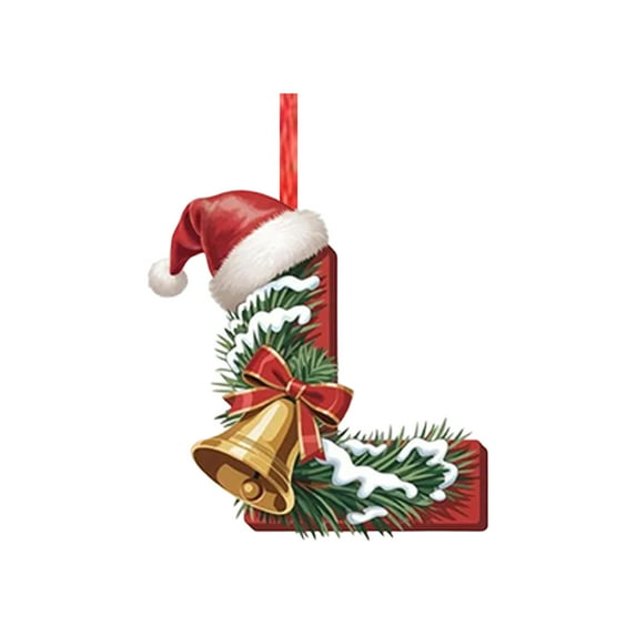Christmas 26-letter Ornaments, 2D Christmas Decoration Pendant ...