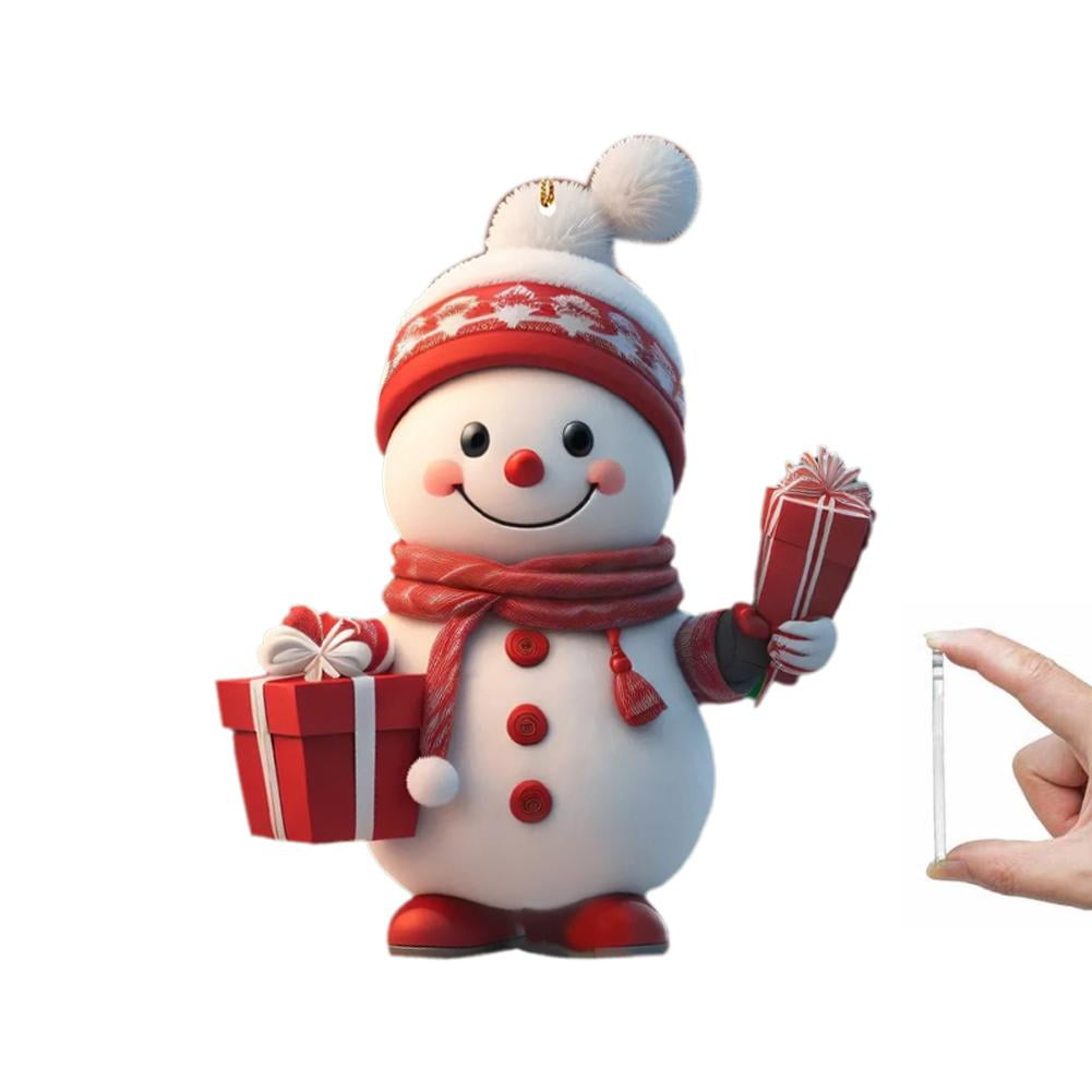 Christmas 2D Acrylic Cartoon Car Haning Pendants Xmas Santa Ornamen ...