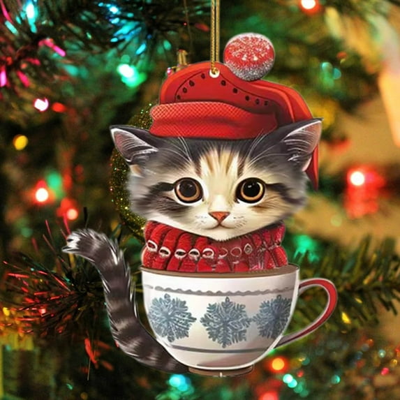 Christmas 2D Acrylic Ornament Pendant, Clear Tree Hanging Decoration ...