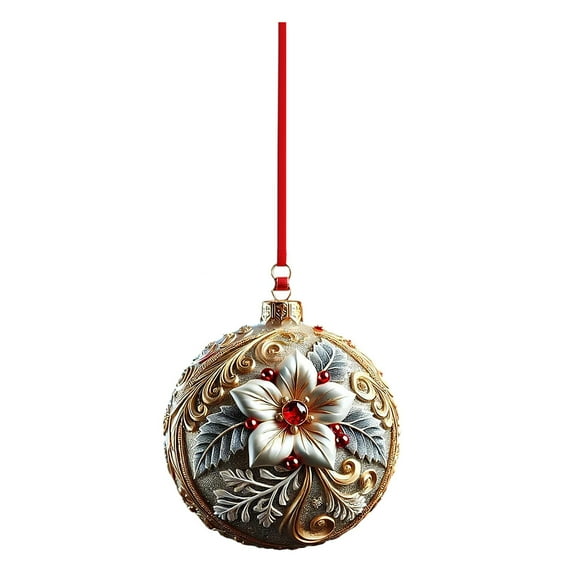 Christmas 2D Flat Acrylic Pendant, Holiday Ball Decoration for ...