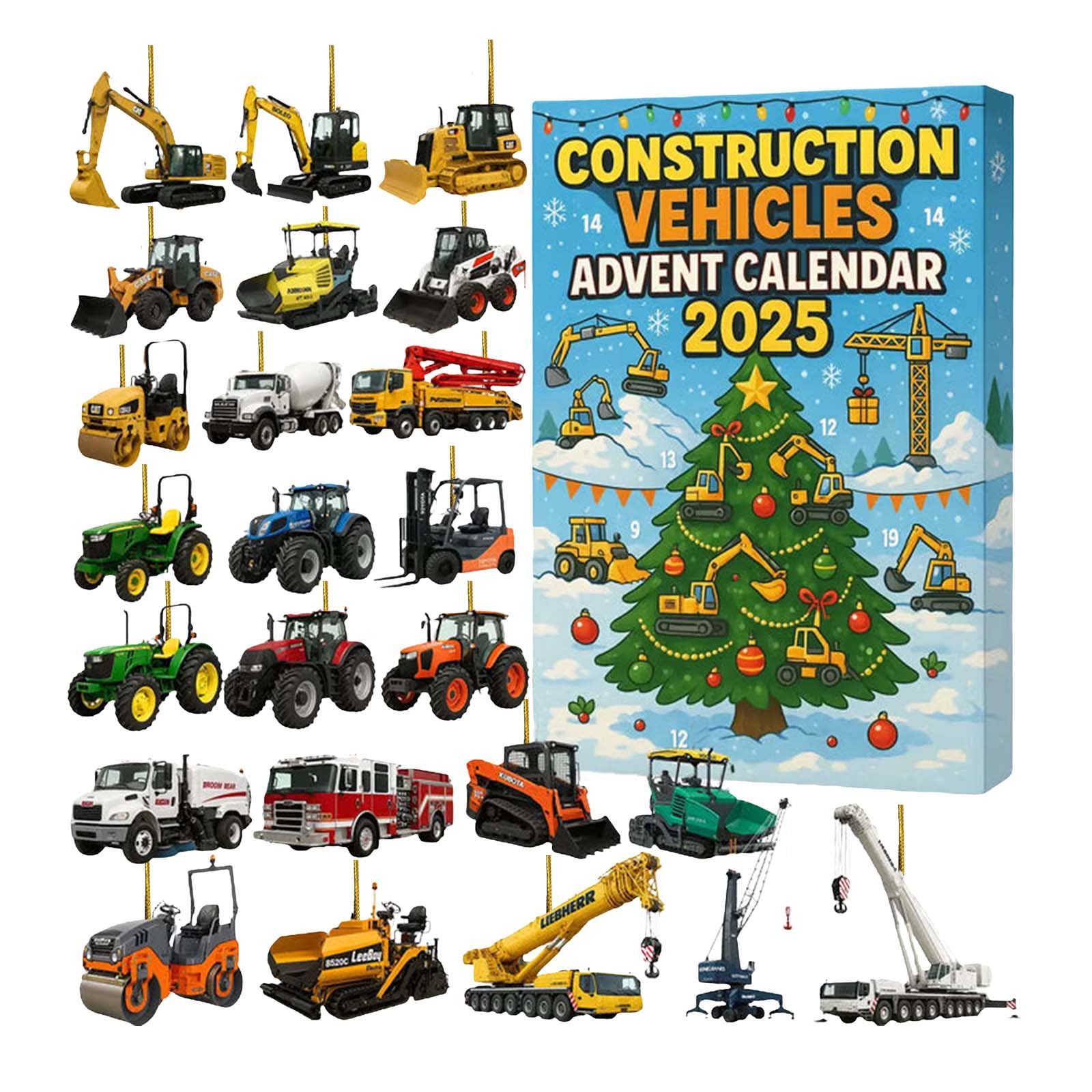 Christmas 2D Heavy Equipment Advent Calendar 2025, 24 Painted Machines ...