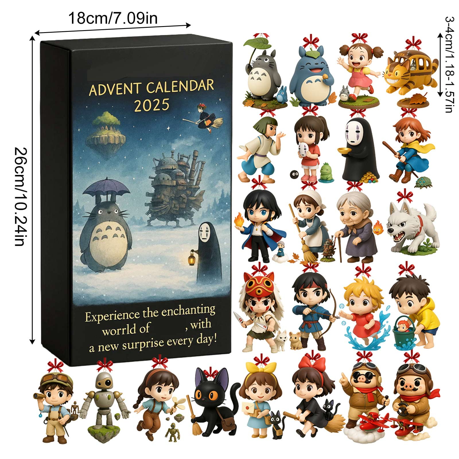 Christmas 3D Anime Advent Calendar 2025, 24 Days Anime Acrylic ...
