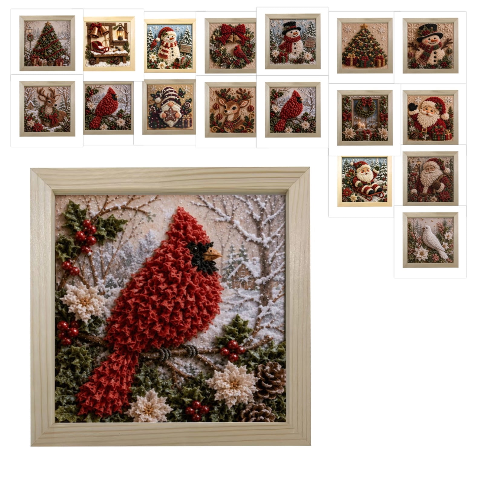 Christmas 3D Fabric Poke Art Kit, Adult DIY Needle Punch Handwork Set ...