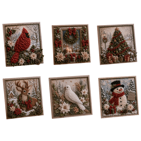 Christmas 3D Fabric Poke Art Kit, Easy Relaxing No‑Sew DIY Textured ...
