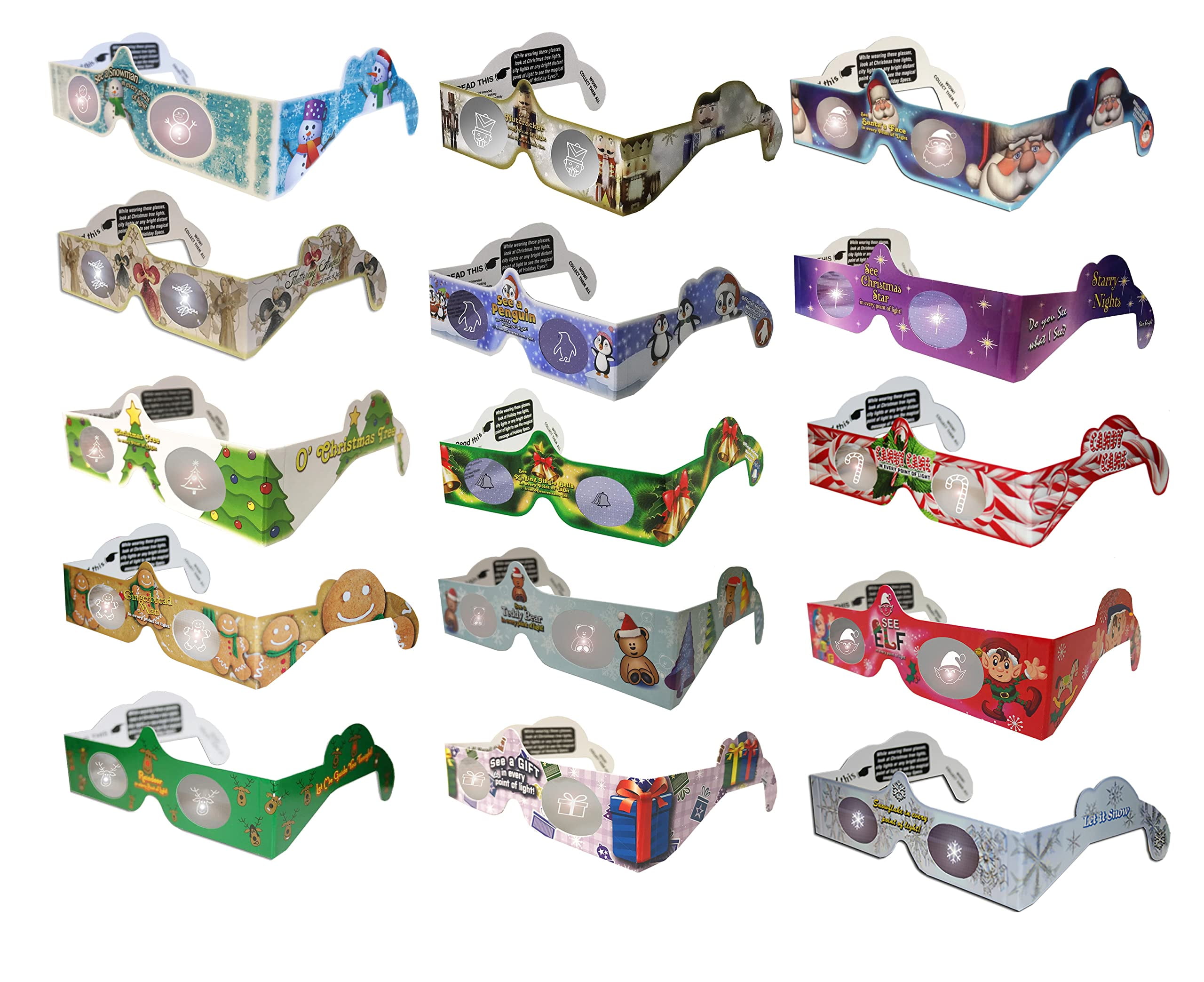 Holiday Eyes(R) 2023 Christmas 3D Glasses - 30 Pack, 15 Styles ...