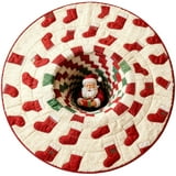 Christmas 3D Optical Illusion Rug with Santa Claus Quilted Design ...