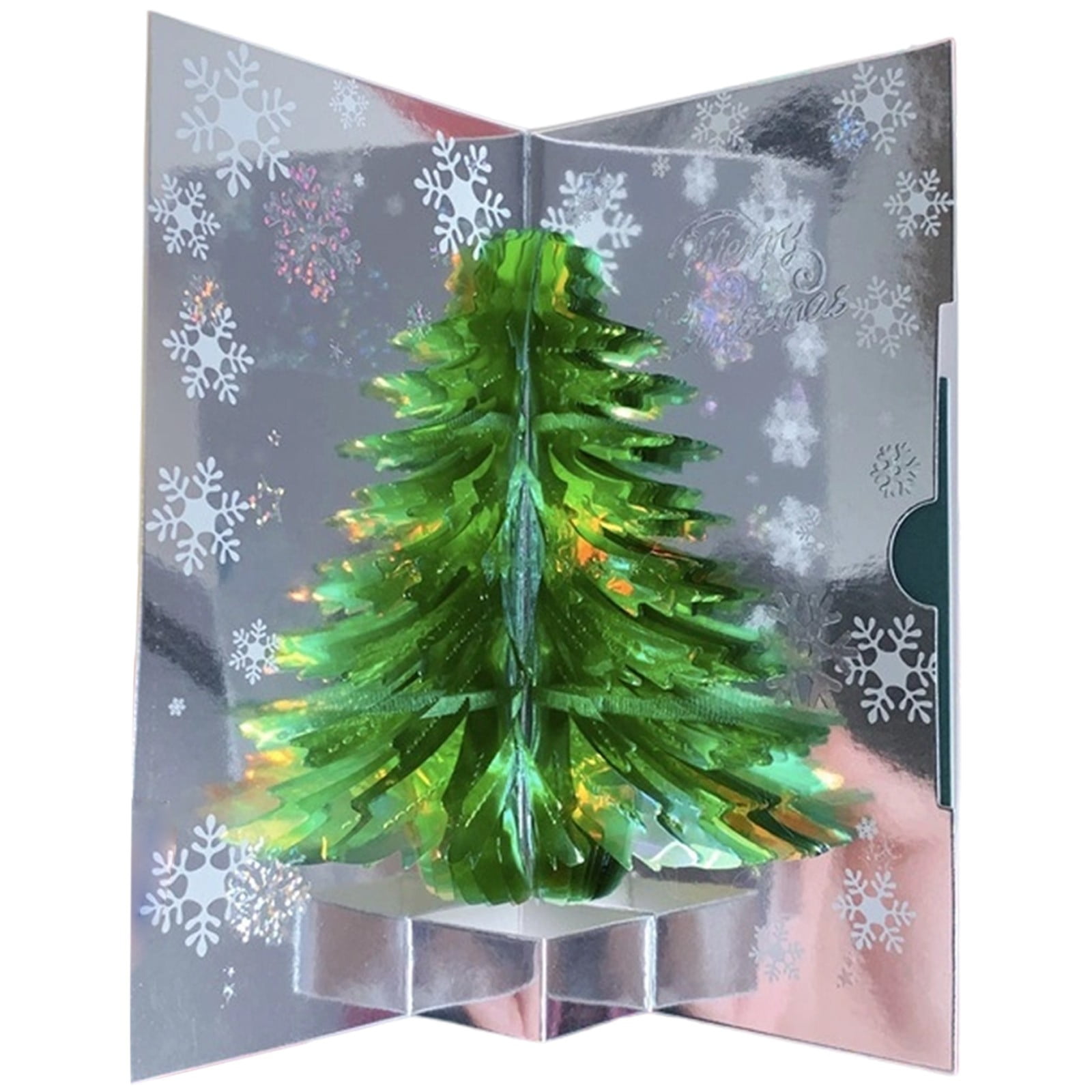 Christmas 3D Pop-Up Green Christmas Tree Card - Yule Holiday Festive ...