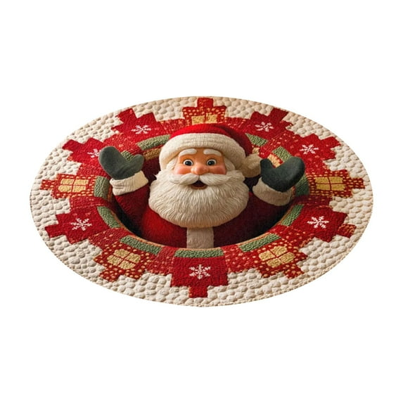 Christmas 3D Rug,Personalized Christmas Optical Illusion Rugs,Round ...