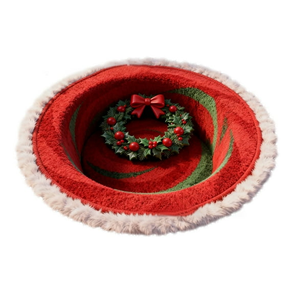 Christmas 3D Rug Santa Claus Design, Optical Illusion Round Mat for ...