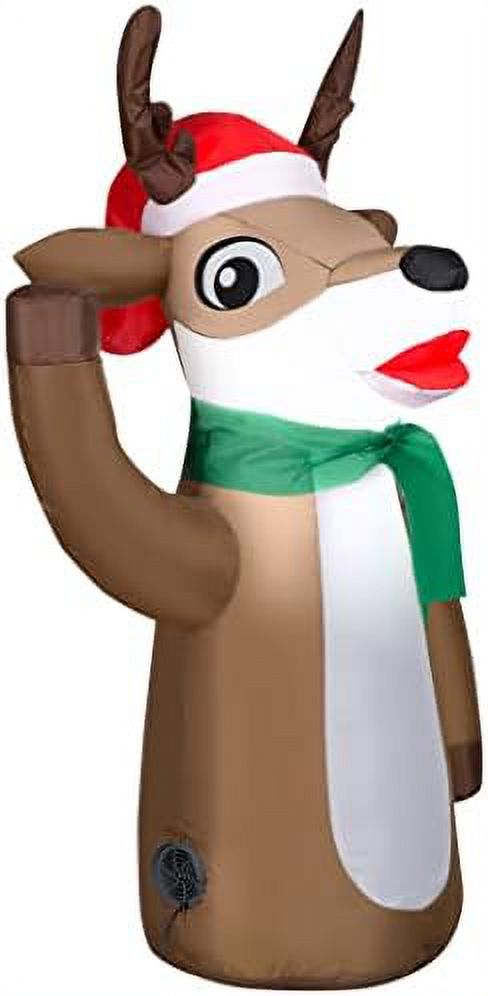 Christmas 3FT Inflatable 12V Car Reindeer Wearing His Santa Hat ...