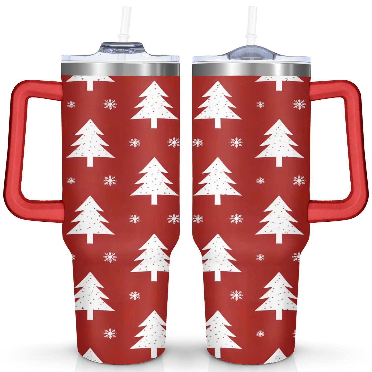 Christmas 40 Oz Tumbler with Handle Lid and Straw Stainless Steel ...