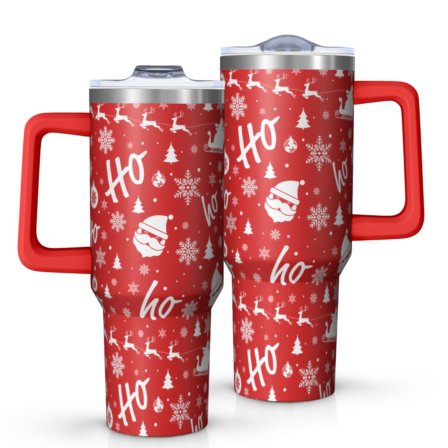 Christmas 40oz Tumbler– Stainless Steel Insulated Tumbler with Handle ...