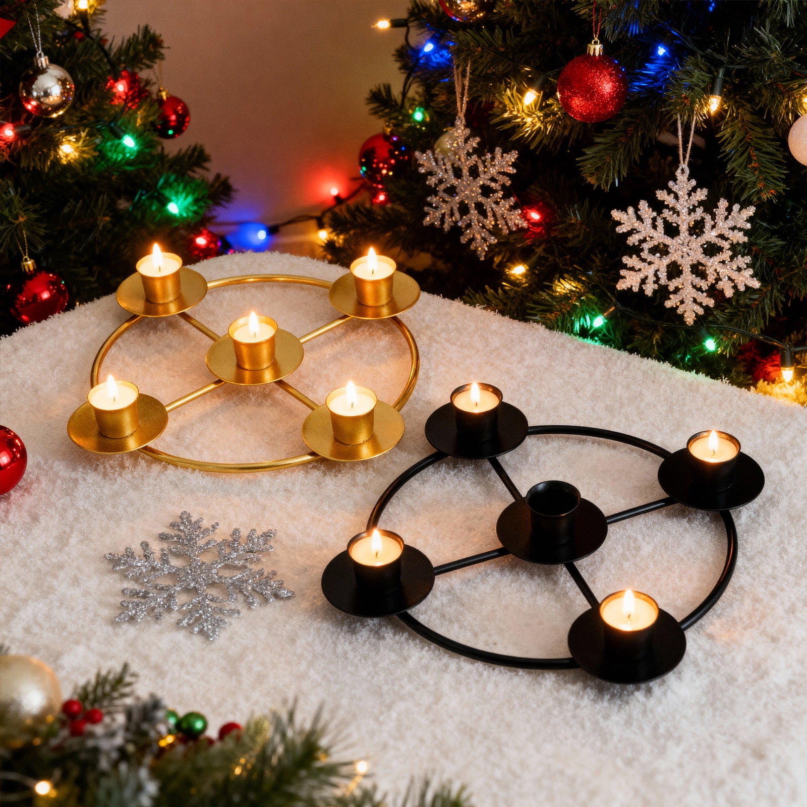 Christmas 5-Headed Bent Candlestick - Romantic Table Decor for ...