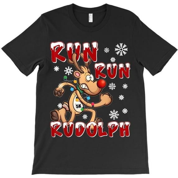 Christmas 5k Run Run Rudolph Funny Holiday Team Running Outfit Graphic ...