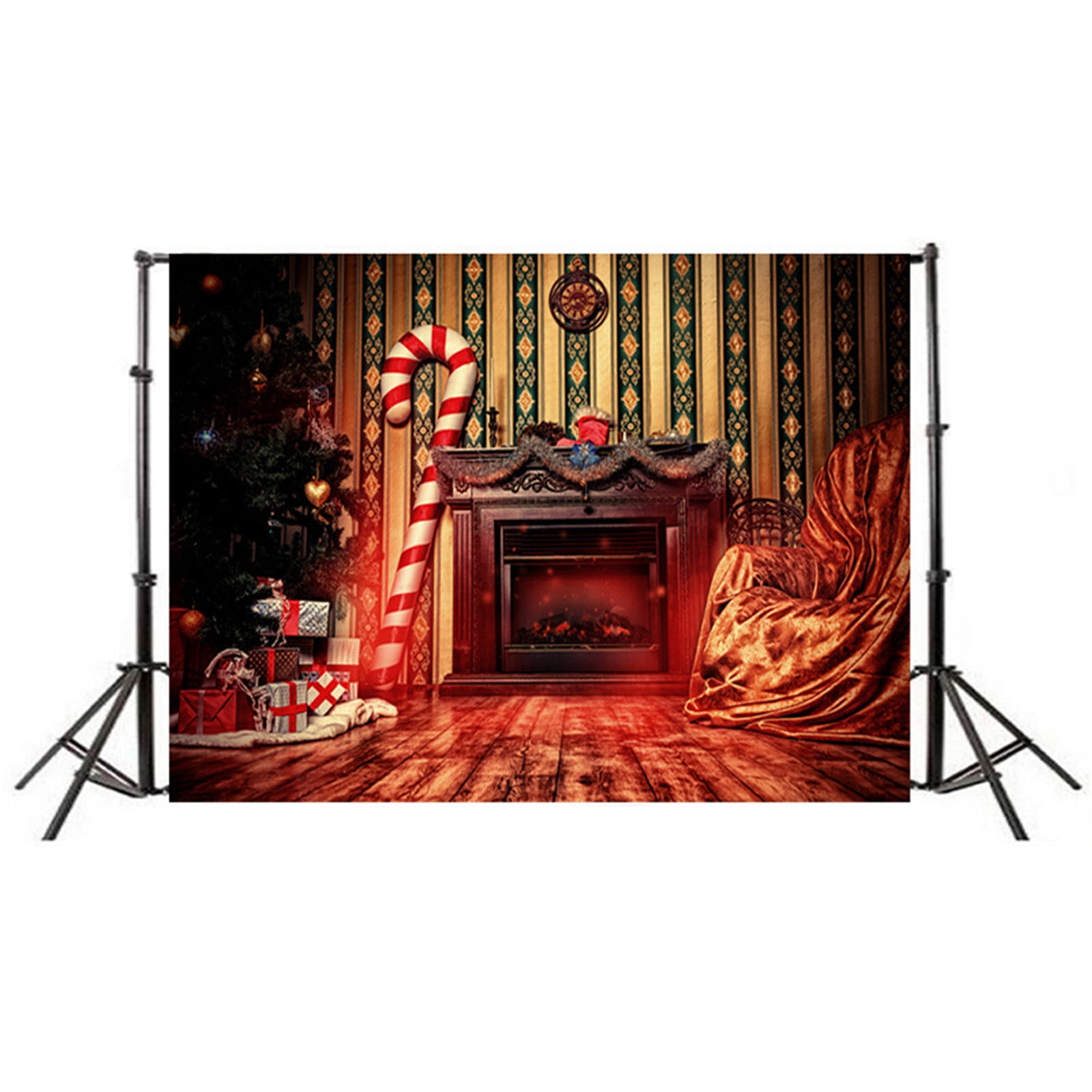 Christmas 5x3FT Fireplace Background Photography Studio Portable Wall ...