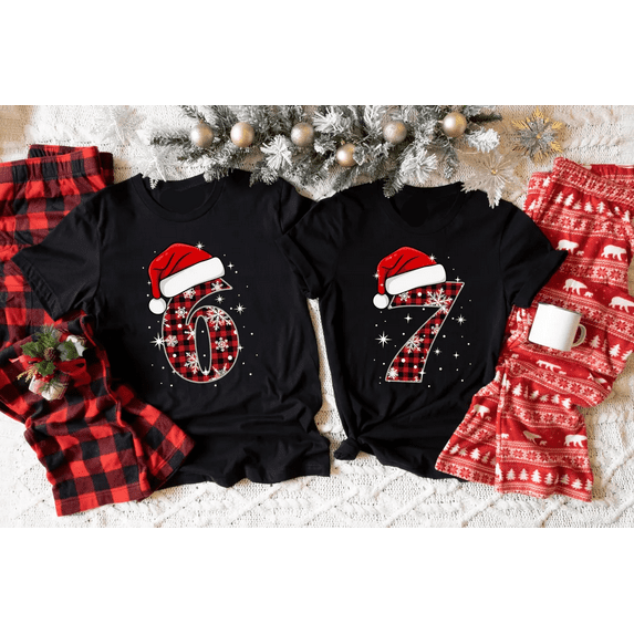 Christmas 6 7 Family Matching Shirt, Funny Holiday Six Seven Meme T ...