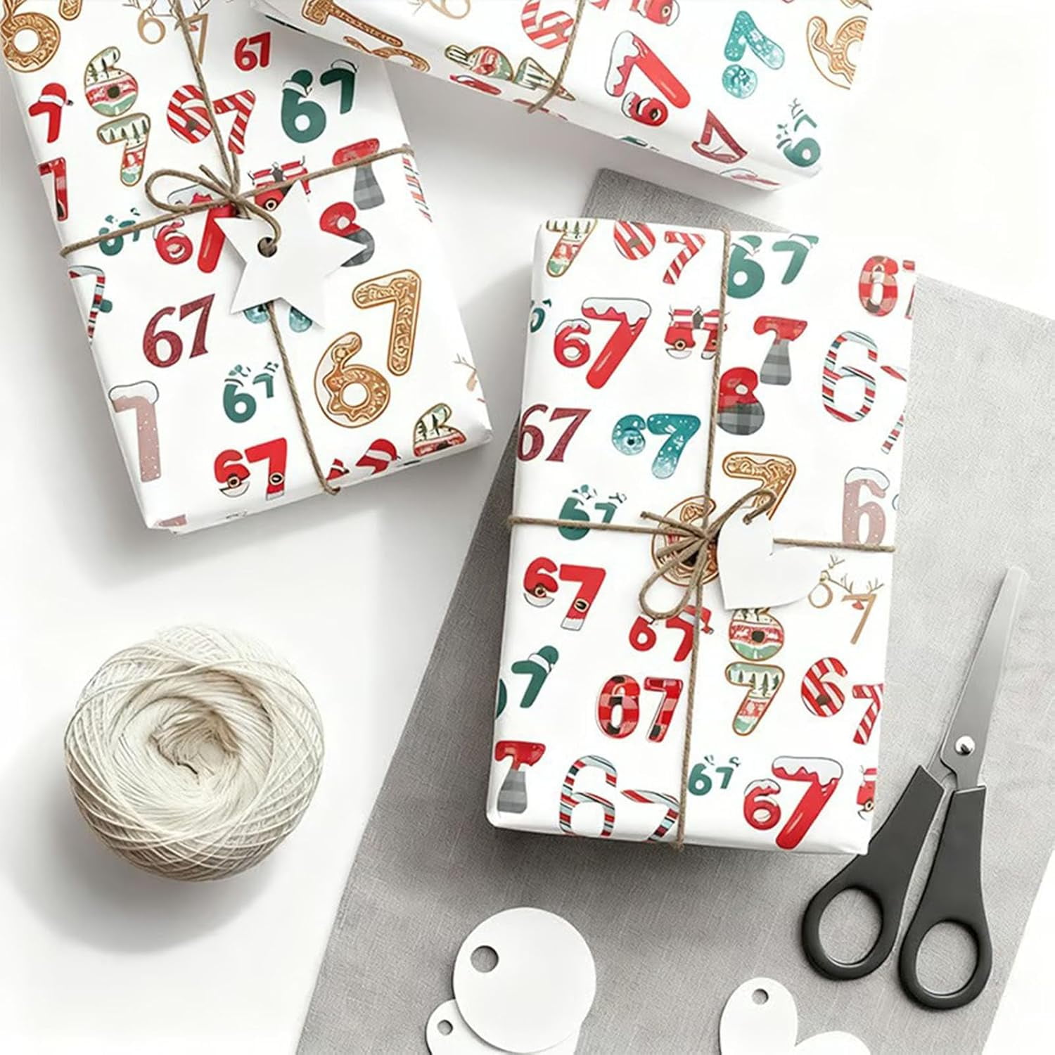 Christmas 67 Edition Wrapping Paper,67 Meme Gift Wrap for Christmas ...