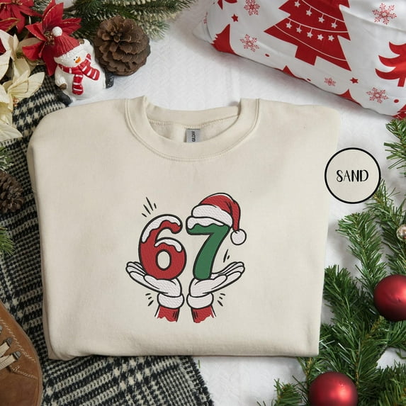 Christmas 67 Embroidered Unisex T-shirt Sweatshirt Hoodie, 6 7 Santa ...