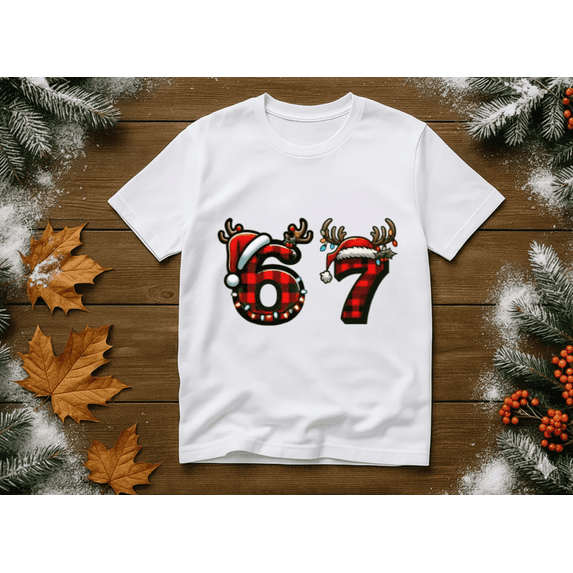 Christmas 67 Number Meme Funny Holiday Gen Alpha Humor Unisex T-Shirt ...