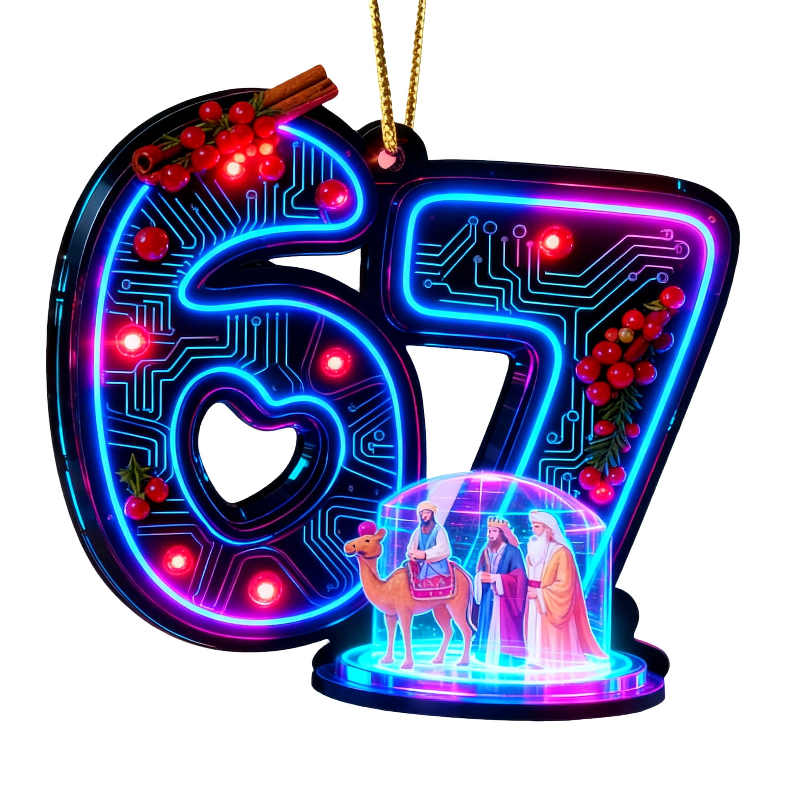 Christmas 67 Ornament Magic: 2D Acrylic Six Seven Funny Decor, Lovely ...